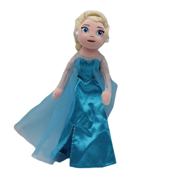 Disney | Toys | Disney Frozen Elsa Soft Doll Plush 95 Blue Satin Dress ...